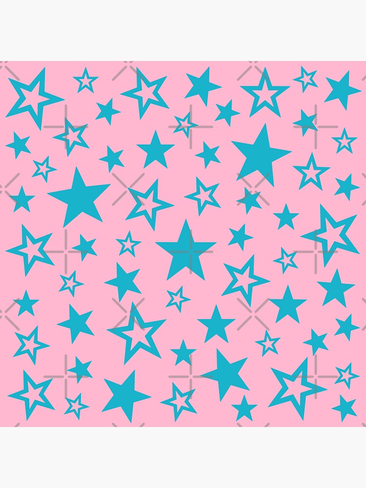 "Pink and Blue Star Pattern" Sticker for Sale by tonymagnerart | Redbubble