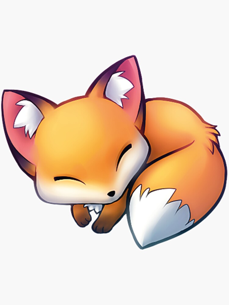"Cute fox" Sticker for Sale by SaraMariotti | Redbubble
