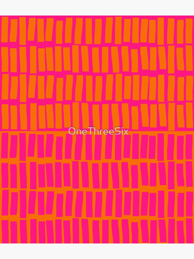 Hot Pink and Orange Mark Making, Lines and Stripes Backpack sold by ...