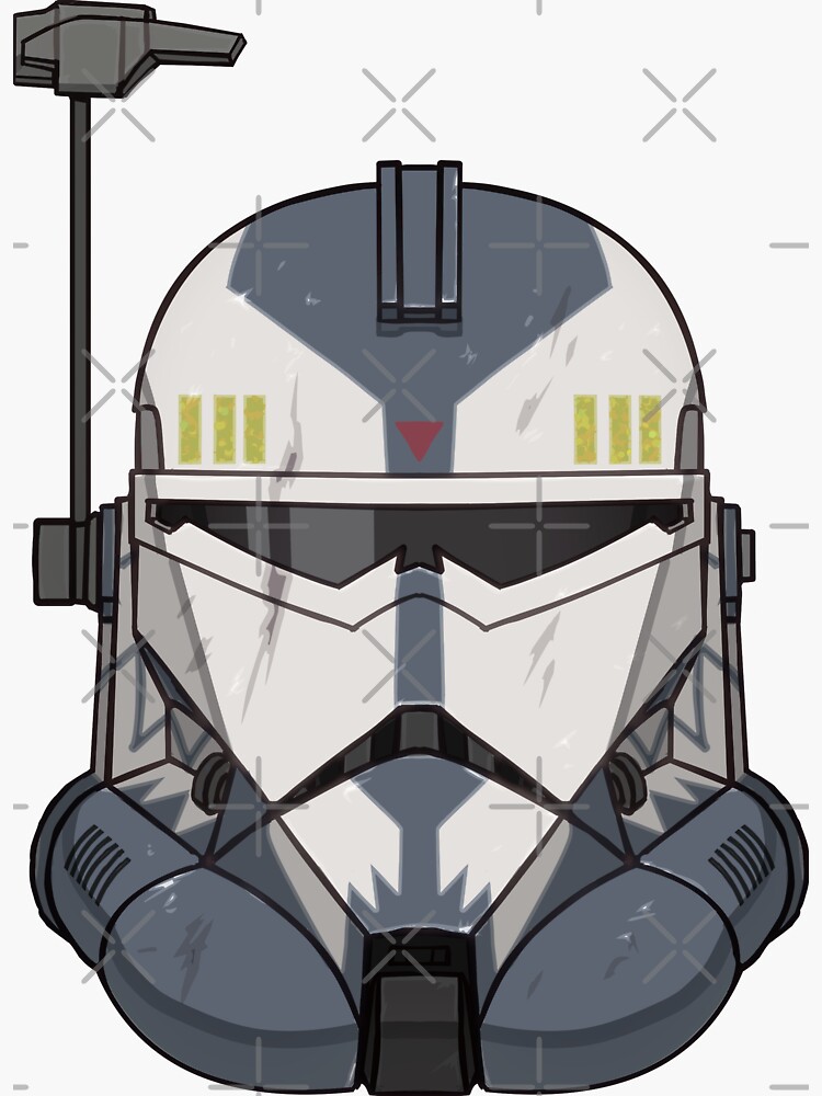 " Commander Wolffe helmet" Sticker for Sale by Denica Georgieva | Redbubble