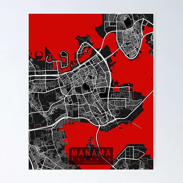 "Manama City Map of Bahrain - Oriental" Poster for Sale by deMAP ...