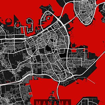 "Manama City Map of Bahrain - Oriental" Poster for Sale by deMAP ...