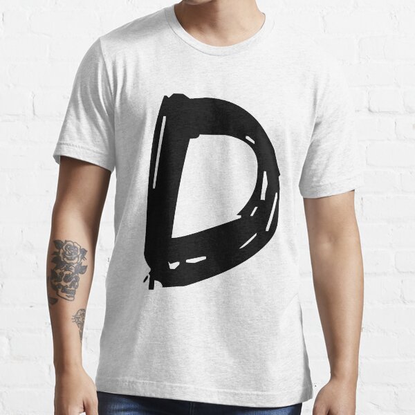 "D BRUSH STYLE CAPITAL LETTER INITIAL T-SHIRT MODERN MINIMALIST FONT ...