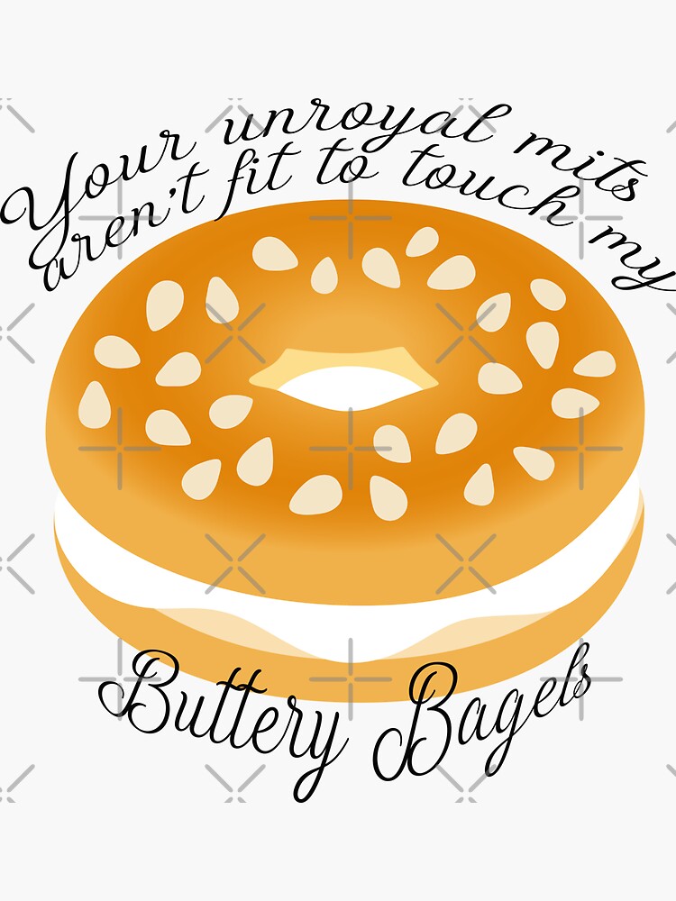 "Buttery Bagels" Sticker for Sale by Celticrose721 | Redbubble