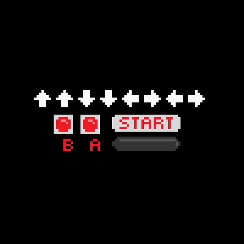 "Up Up Down Down Left Right Left Right B A START" by PXLFLX | Redbubble