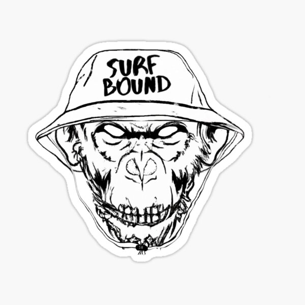 "Beached as Ape" Sticker for Sale by SurfBoundArts | Redbubble