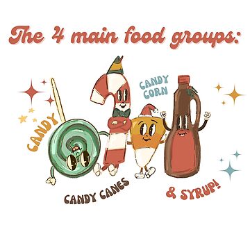 "Elf 4 main food groups" Sticker for Sale by robinbird97 | Redbubble