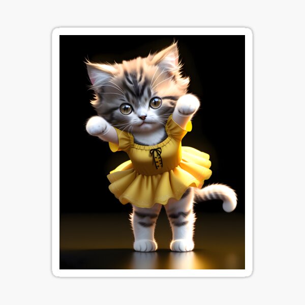 "Dancing cat - Modern digital art" Sticker for Sale by Ai-michiart ...