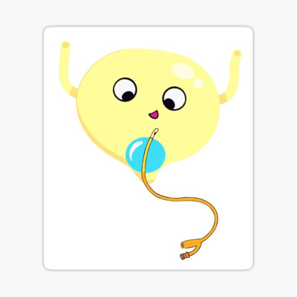 "cute bladder w/ catheter " Sticker for Sale by SicknessSociety | Redbubble