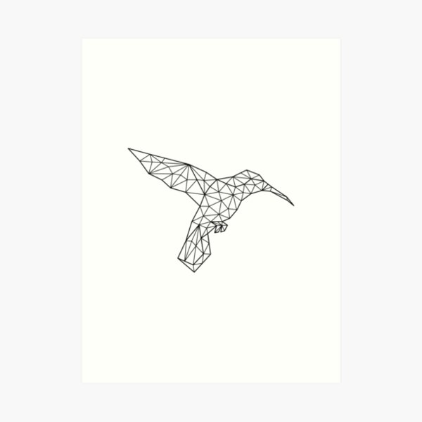 "Geometric Hummingbird Print, Hummingbird Drawing, Hummingbird Wall Art ...