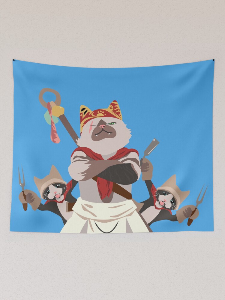 "Meowscular Chef and his crew" Tapestry for Sale by DigitalCleo | Redbubble