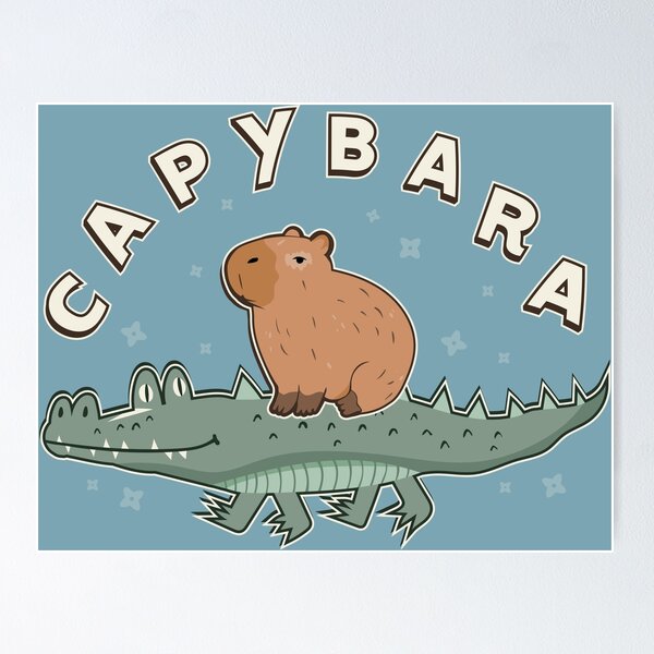 "Capybara riding a crocodile" Poster by VinagreShop | Redbubble