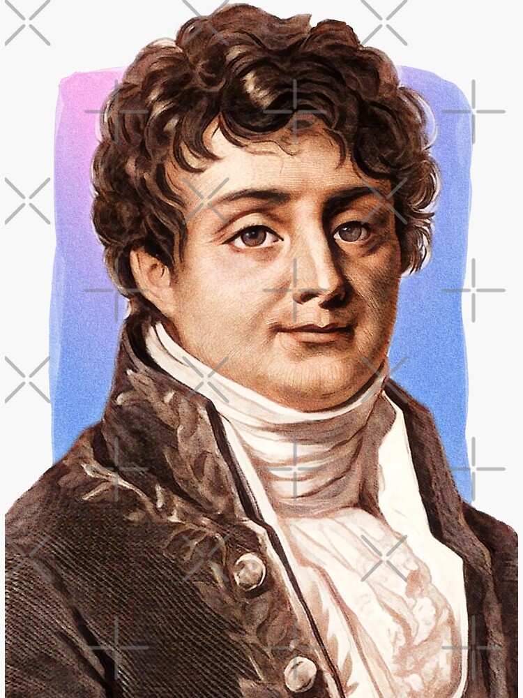 "French Mathematician Joseph Fourier illustration " Sticker for Sale by ...