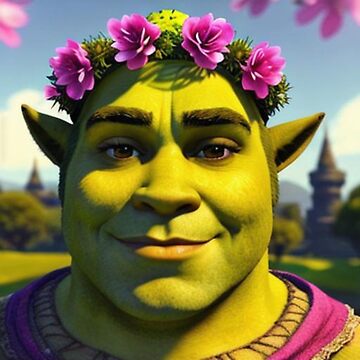 "Shrek Green Ogre Pretty Pink Flower Crown" Sticker for Sale by ...