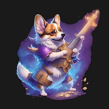"Versatile performer Corgi Bard, Fantasy cartoon dog" Sticker by ...