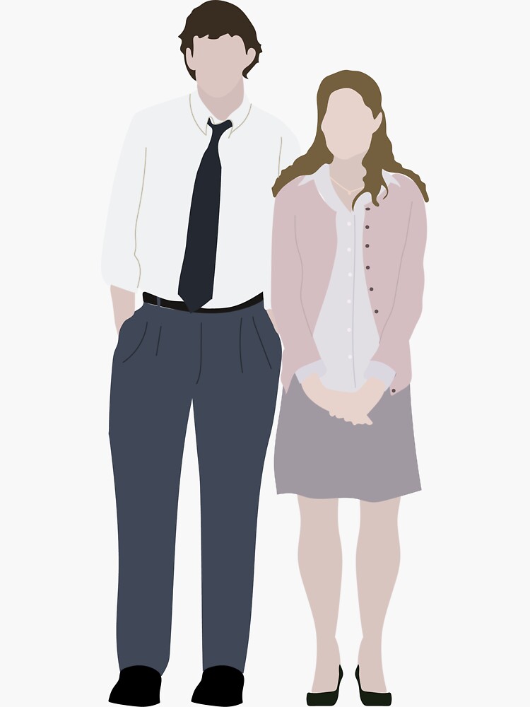 "Jim and Pam" Stickerundefined by laura-pavez | Redbubble
