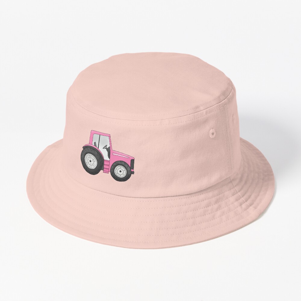 "Rows of Pink Tractors farm pattern on a white background" Sticker for ...