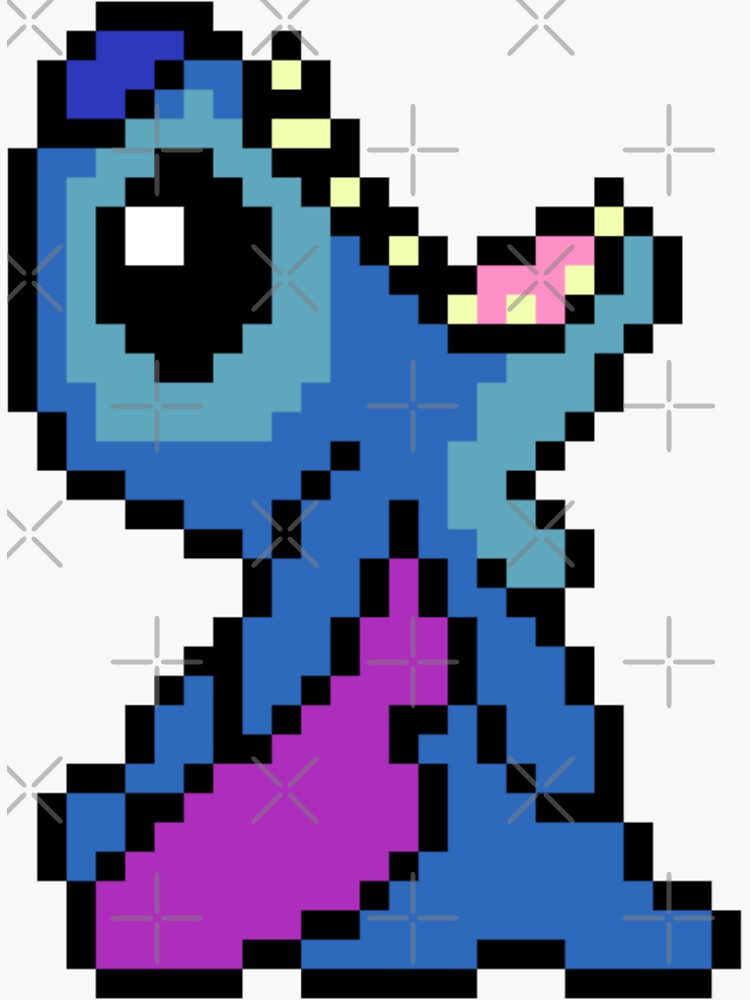 "Stitch Pixel Art" Sticker by BeltsukiDesing | Redbubble