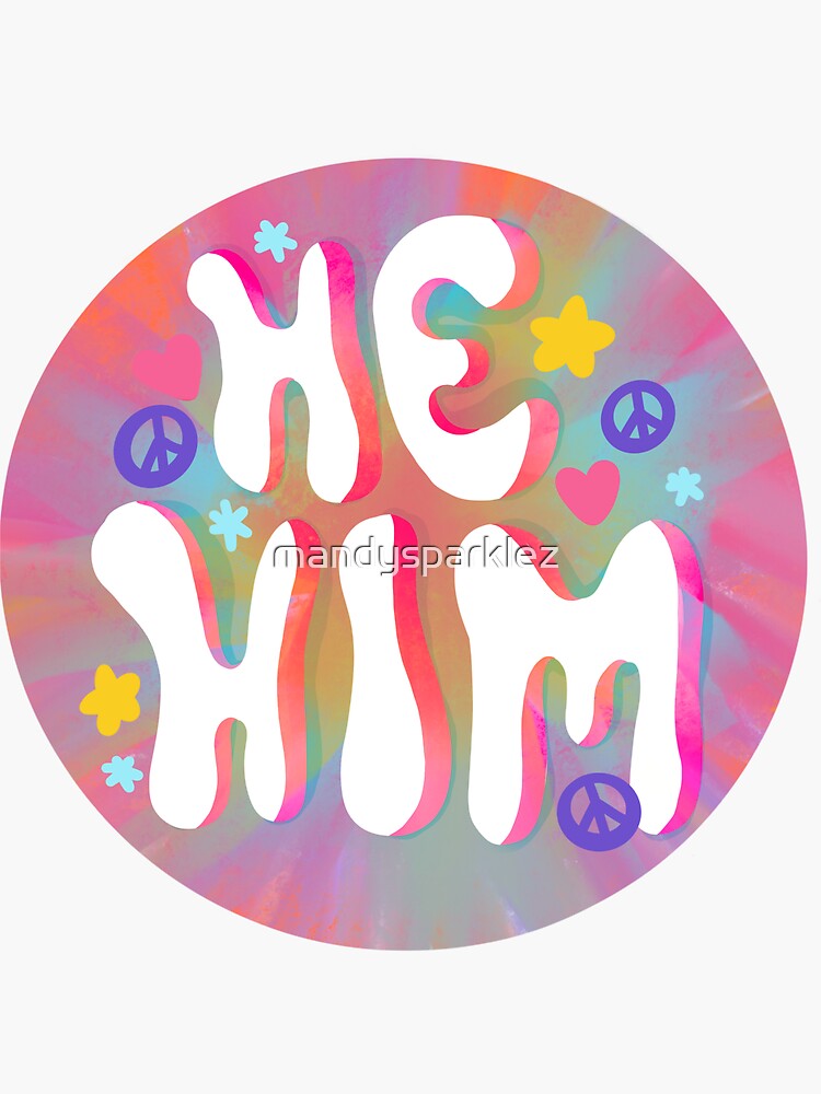 "He/Him Pronouns" Sticker for Sale by mandysparklez | Redbubble