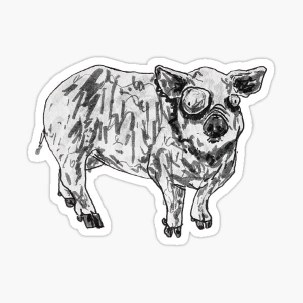 "Messed Up Pig" Sticker for Sale by Jessica-AH | Redbubble