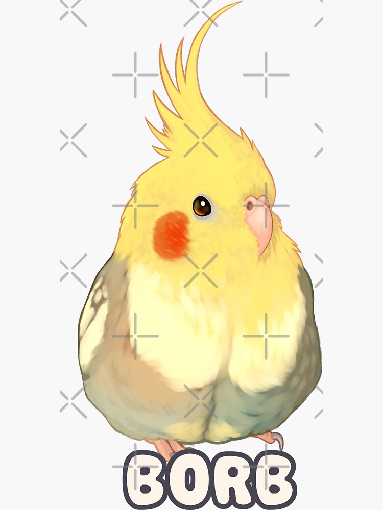 Cockatiel Borb Sticker For Sale By Cuteblueart Redbubble