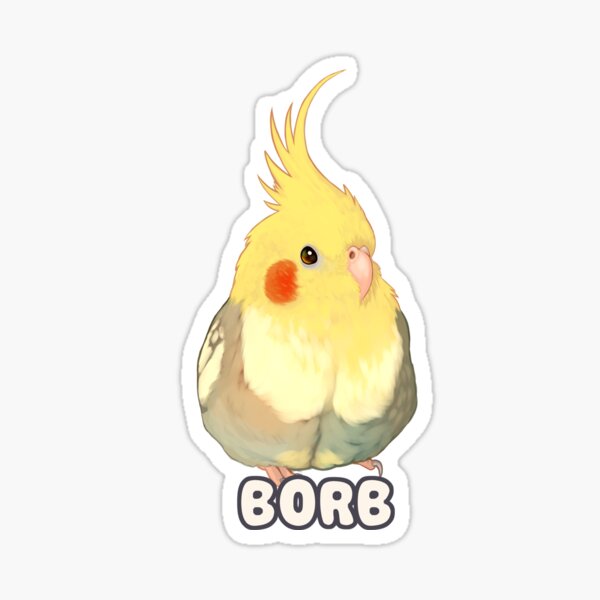 "Cockatiel BORB" Sticker by CuteBlueArt | Redbubble