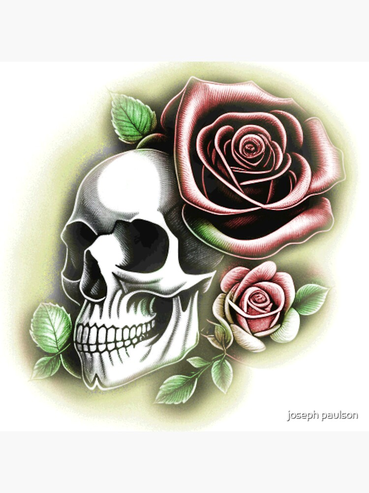 "skull and rose 2023 tileartwork" Sticker for Sale by joseph paulson ...