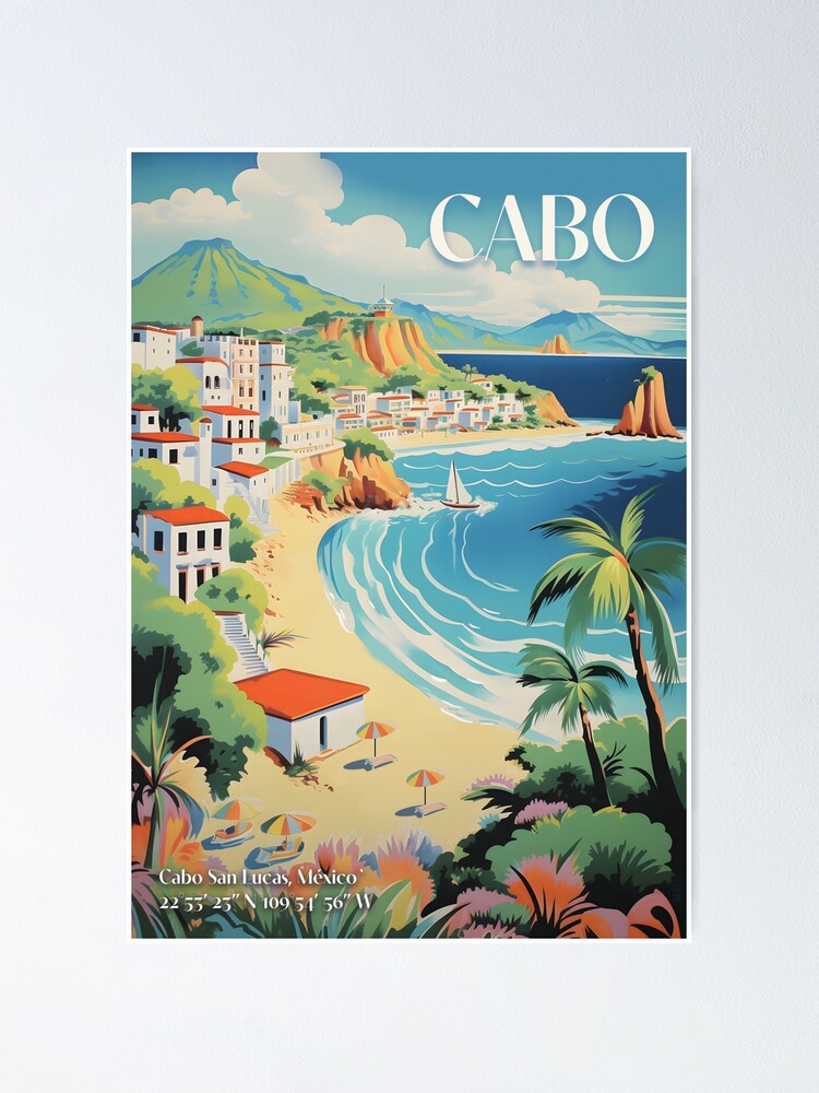 "Cabo Mexico Vintage Travel Poster" Poster for Sale by Gabe-and-Co ...