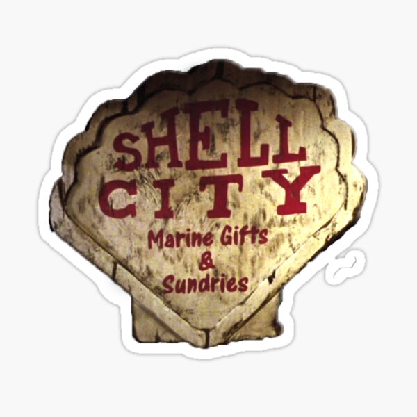 "Shell City Sign" Sticker by NostalgicNerd97 | Redbubble