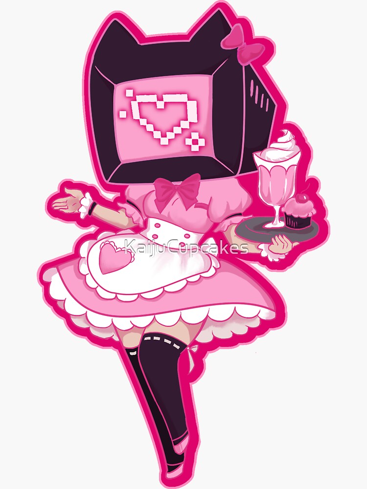 "TV head Maid, pastel color scheme" Sticker for Sale by KaijuCupcakes ...