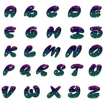 "Full Alphabet Glitter Rainbow Bubble Letters | Pack" Sticker for Sale ...