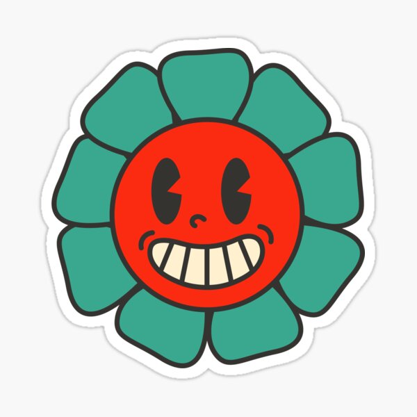 "Flower smiley face" Sticker for Sale by HOLLASHOT | Redbubble