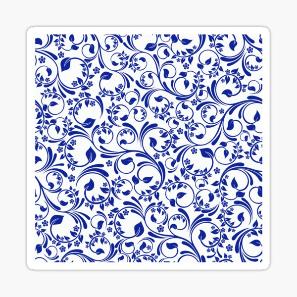 "Copy of Blue Damask Tile Pattern" Sticker for Sale by printguys ...