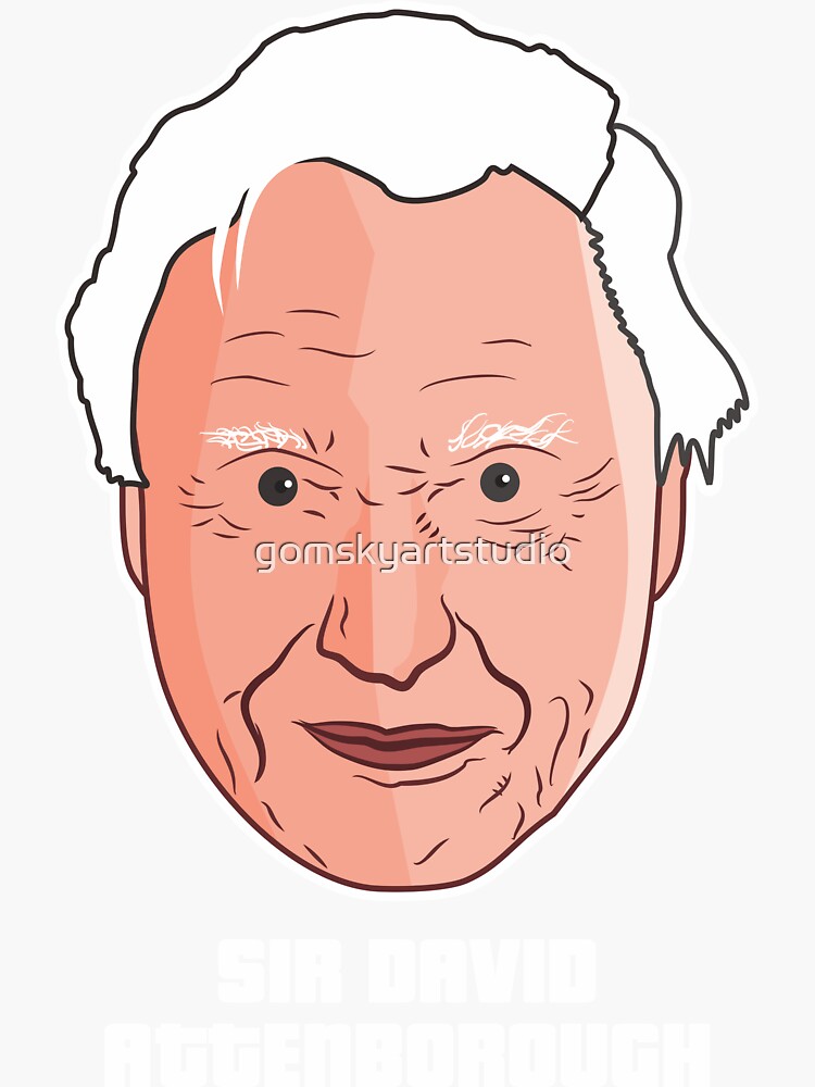 "sir david attenborough vector cartoon" Sticker for Sale by ...