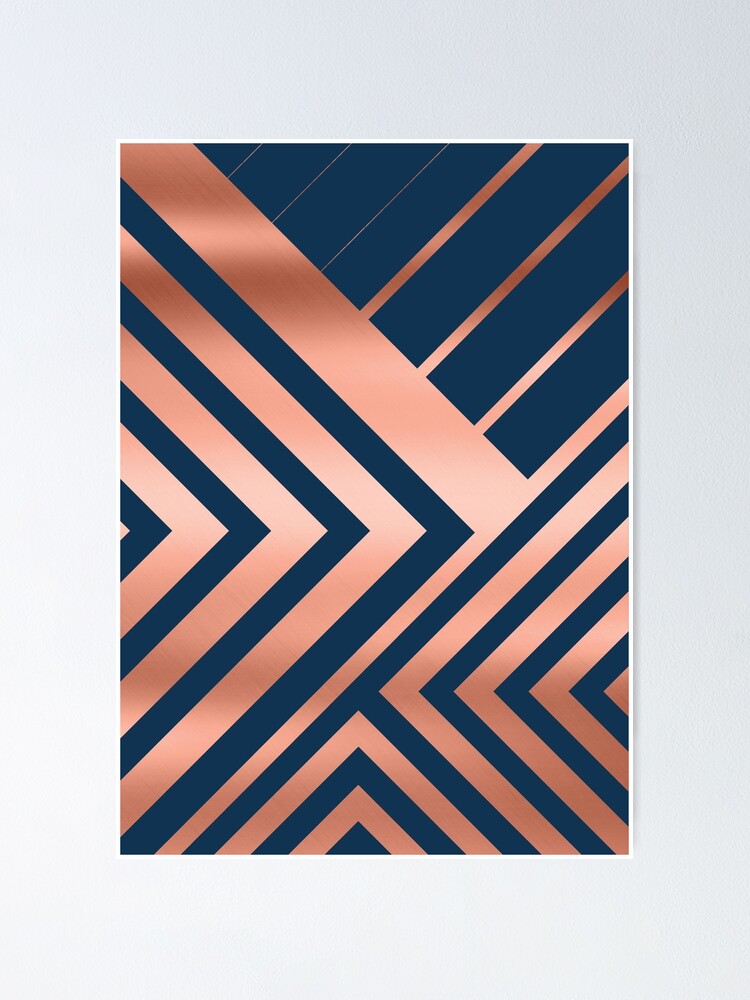 "Navy and Rose Gold Luxe" Poster for Sale by UrbanEpiphany | Redbubble
