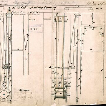 "Otis's safety elevator patent, 1861 (V900/0163)" Sticker for Sale by ...