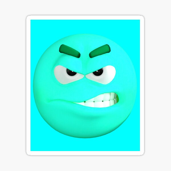 "Angry ! not happy ! angry blue face" Sticker for Sale by Astralia ...