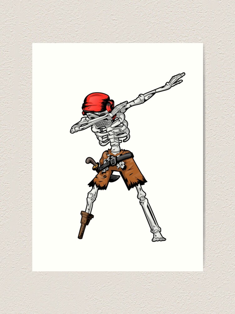 "Dabbing Pirate T Shirt Kids Jolly Roger Skeleton Skull Boys" Art Print ...