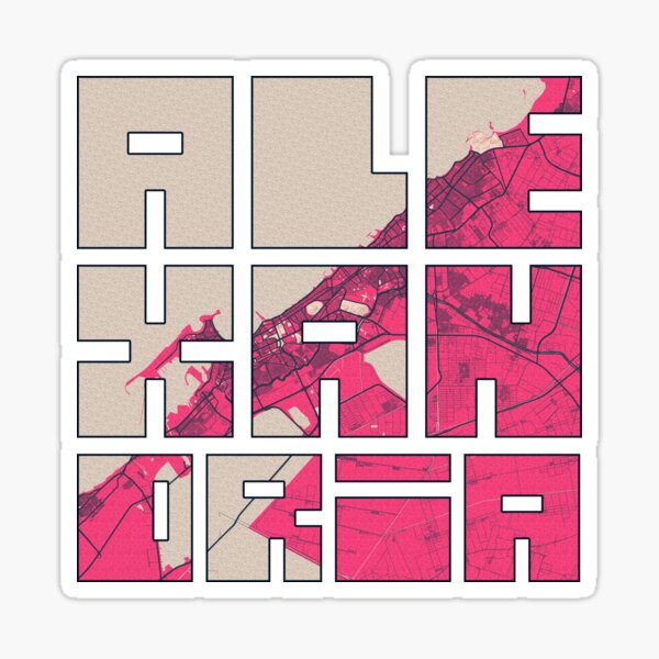 "Alexandria City Map of Egypt - Blossom" Sticker for Sale by deMAP ...