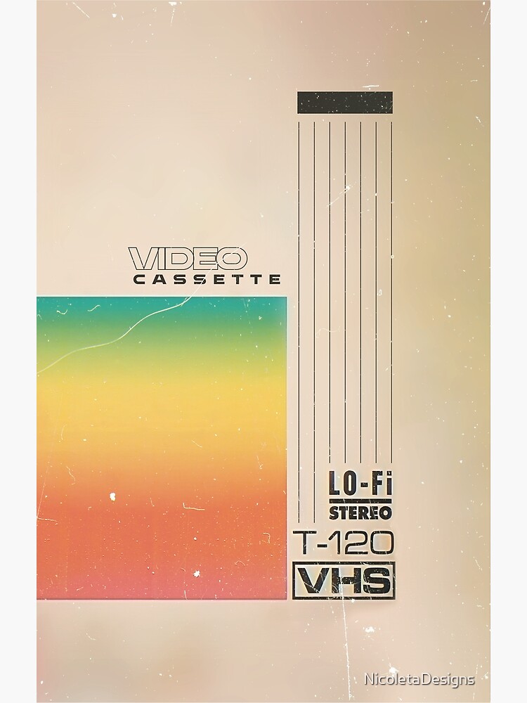 "VHS Rainbow Gradient Video Casette Lo-Fi Stereo Cover" Poster for Sale ...