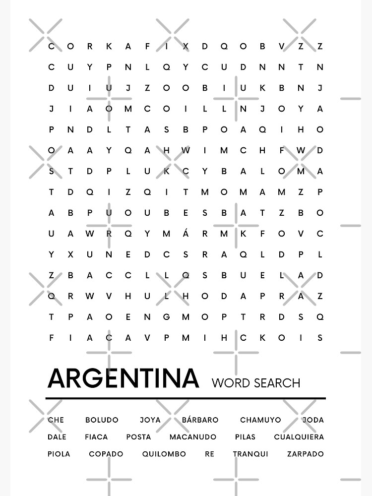 "Argentine Slang Word Search Puzzle | Argentina" Poster for Sale by ...