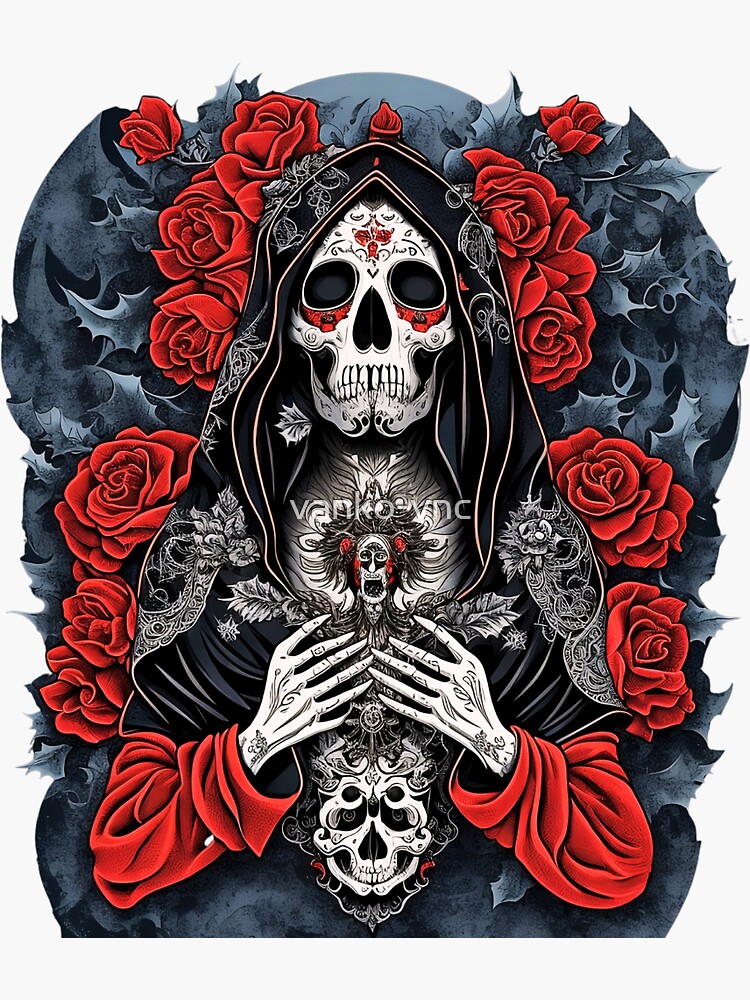 "Santa Muerte" Sticker for Sale by vanko-vnc | Redbubble
