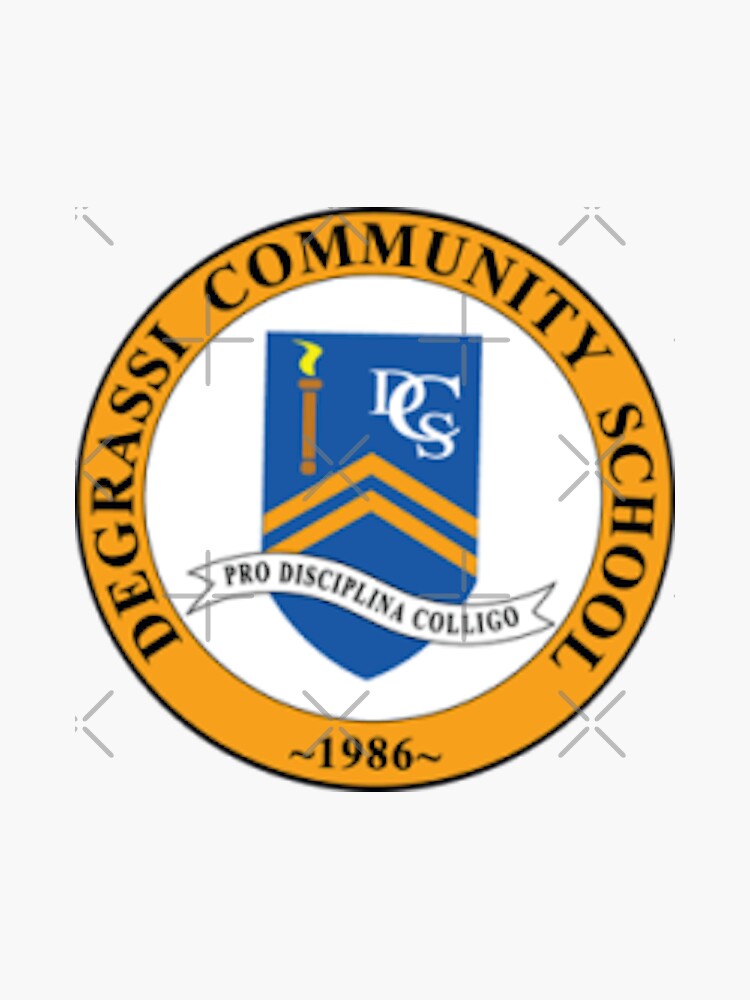"Degrassi Community School logo" Sticker for Sale by IreneScribz ...
