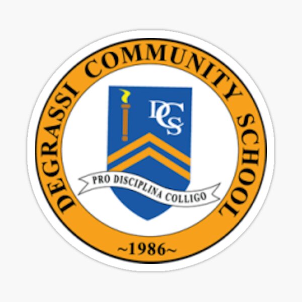 "Degrassi Community School logo" Sticker for Sale by IreneScribz ...