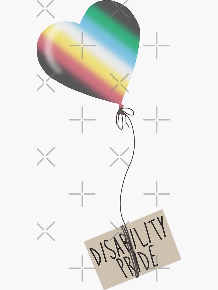 "Disability pride flag heart balloon " Sticker for Sale by Becky-Marie ...