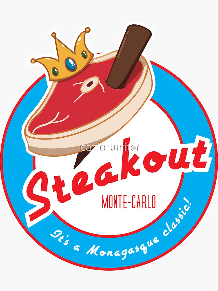 "steakout" Sticker for Sale by cazio-writer | Redbubble