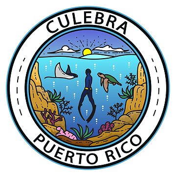 "Culebra Puerto Rico Scuba Badge" Sticker for Sale by KrisSidDesigns ...
