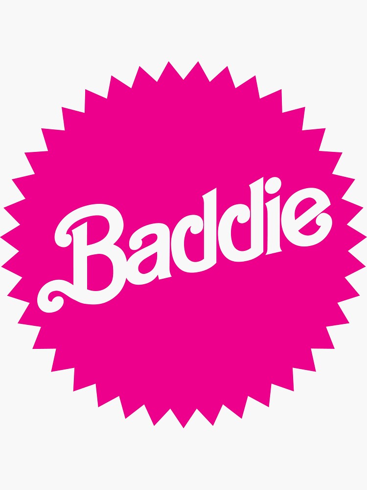 "Barbie pink design Baddie transparent text" Sticker for Sale by ...