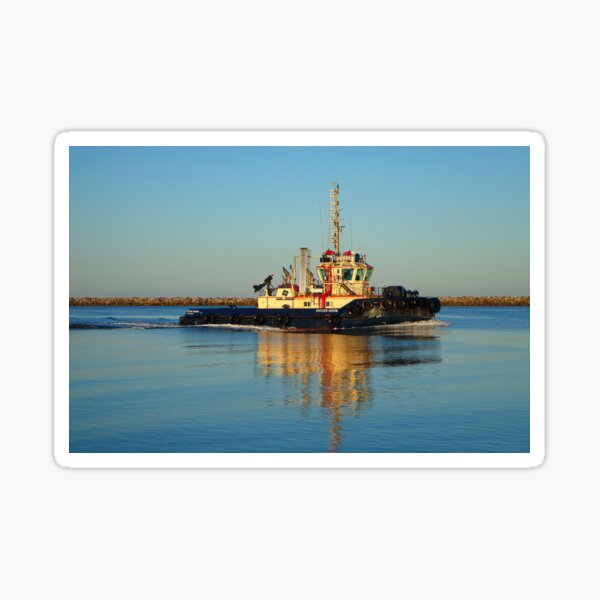 "Tug boat and reflections" Sticker for Sale by FranWest | Redbubble