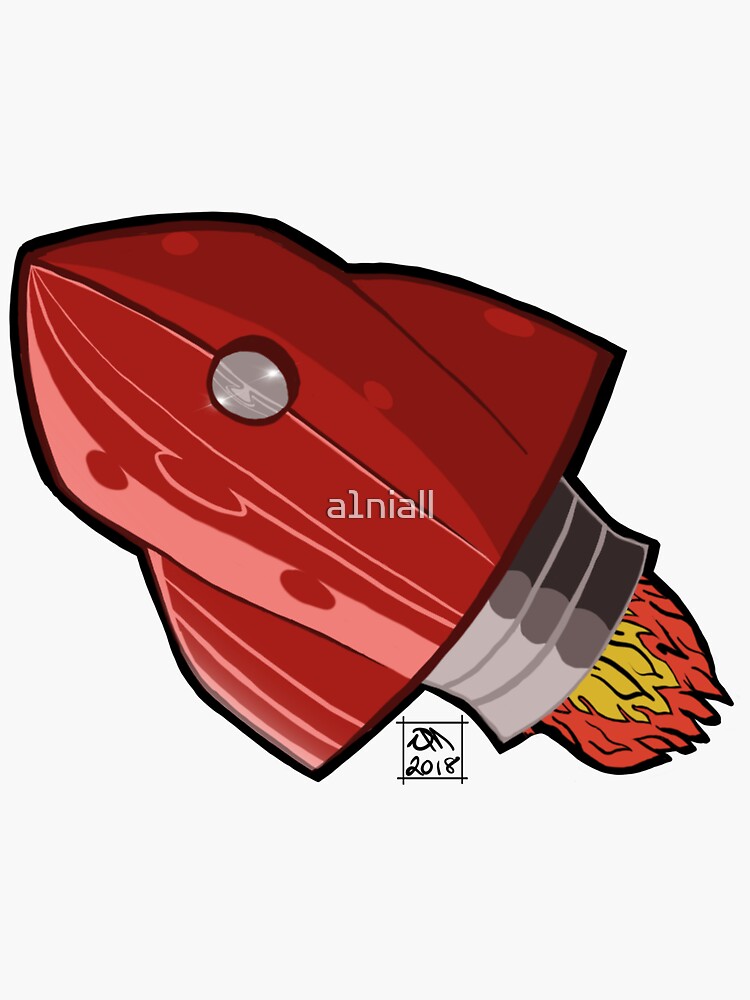 "Little Red Rocket (no background)" Sticker by a1niall | Redbubble